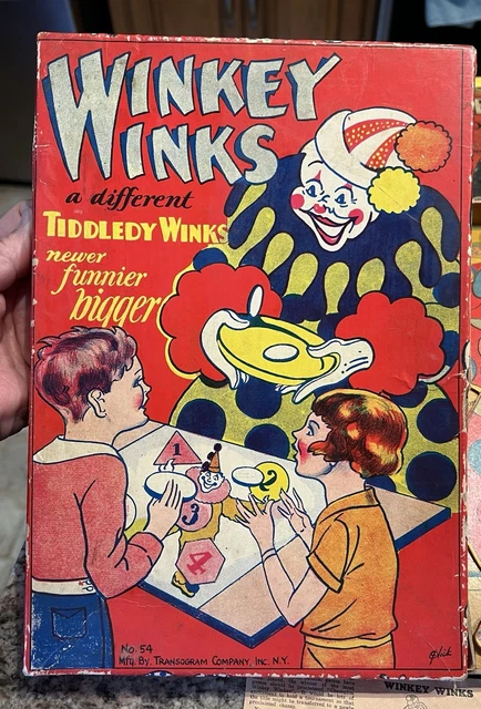 VINTAGE WINKEY WINKS Tiddely Winks game-Clown-Transogram-1930's ? £7.48 ...