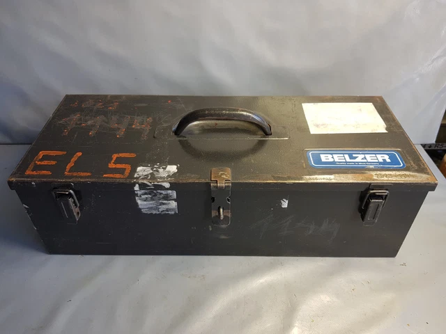VINTAGE BELZER METAL toolbox toolbox classic car ex Bundeswehr (N4) £26 ...