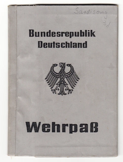 WEST GERMAN BUNDESWEHR military Id booklet + certificate of service ...