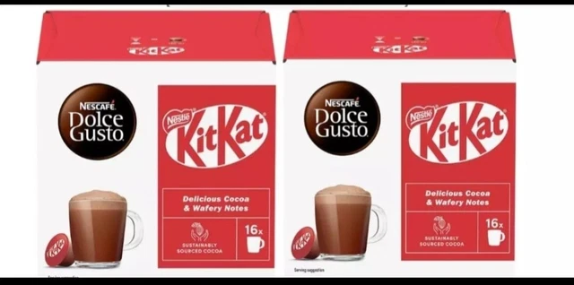 2 X NESCAFE Dolce Gusto Nestle Kit Kat drink 2 x 16 Pods £16.31 ...