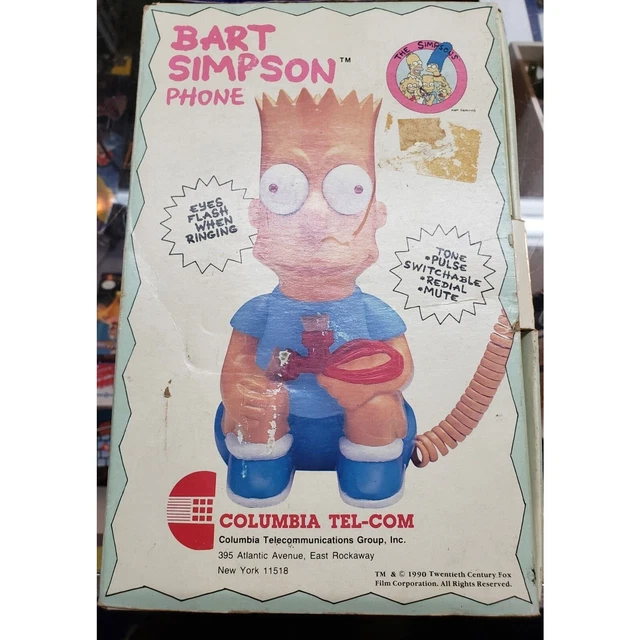 VINTAGE 1990 COLUMBIA Tel-Com "The Simpsons" Bart Simpson Corded Phone ...