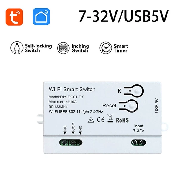 PER TUYA WIFI smart switch timer fai da te 1 canale 7-32 V USB 5V ...