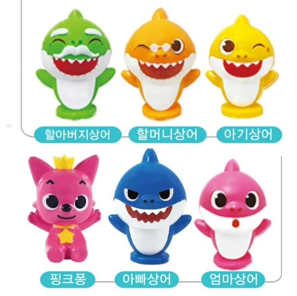 PINKFONG BABY SHARK Family Figure Set 6 Mini shark family Figures ...