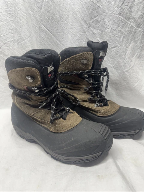 FALCON MOUNTAIN MENS Black Winter Snow Boots Suede/ Rubber Waterproof ...