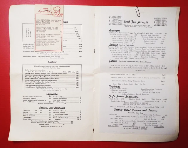 VINTAGE 1970ER JAHRE Menü: JAI LAI Restaurant, Columbus, Ohio - GROSS 10x16" EUR 27,54 - PicClick DE