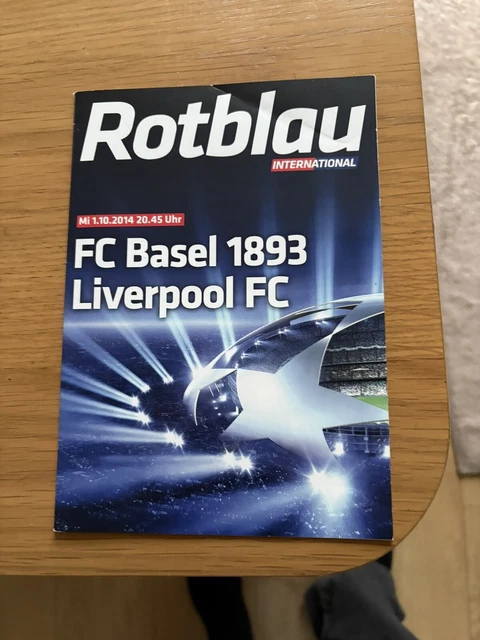 RARE FOOTBALL PROGRAMME 2014 Fc Basel 1893 V Liverpool £3.28 - PicClick UK