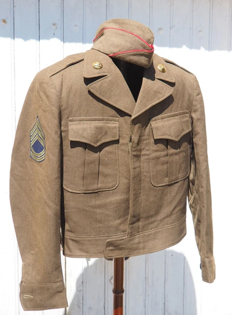 IKE JACKET DATÉE 1949 - insignes montés d'origine - avec calot, même n ...