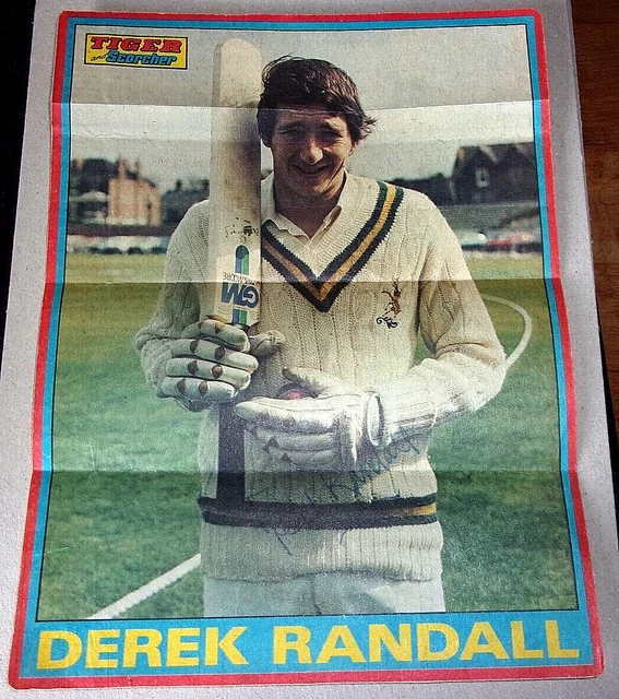 VINTAGE 1970'S CRICKET Autograph - Derek Randall of Nottinghamshire and ...