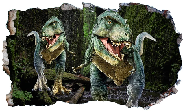 DINOSAUR T REX Tyrannosaurus Rex Magic Window Wall Art Adhesive Vinyl ...