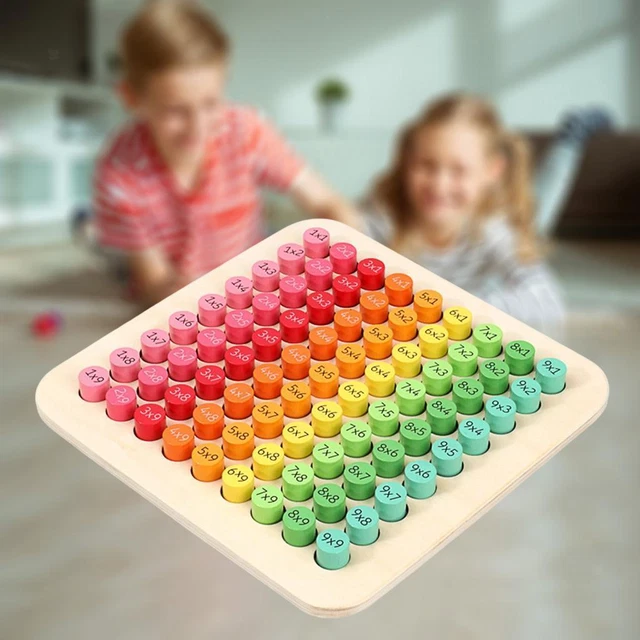 WOODEN MULTIPLICATION & Math Table Board Game, Kids Montessori Learning ...