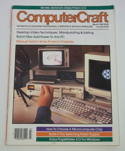 COMPUTERCRAFT MARCH 1992 Desktop Video Techniques Batch Files Vintage ...