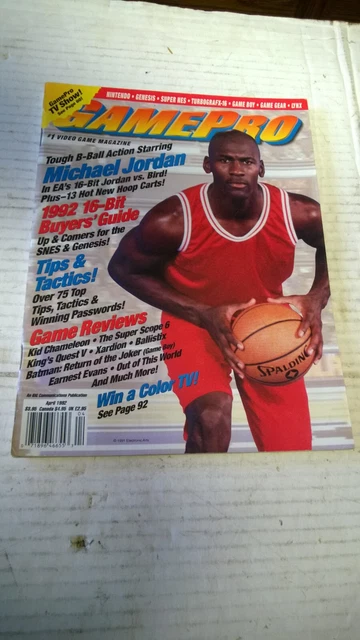 MICHAEL JORDAN ON the cover of Gamepro Magazine April 1992 $3.95 - PicClick