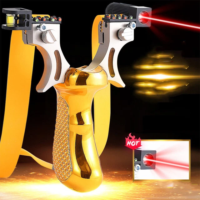 HUNTING LASER SLINGSHOT Professional Catapult With Rubber Aim Point ...