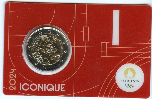 FRANCE 2 EURO 2024 Paris Olympic Games Iconic Coin card BU $18.89 ...