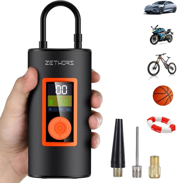 ZETHORS CORDLESS TYRE Inflator Electric Bike Pump 150 PSI Auto-Off ...