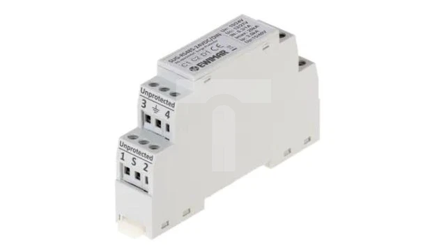 SURGE ARRESTER FOR RS-485 bus and 24V DC power supply mounted on a DIN ...