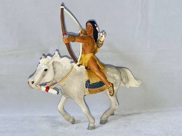 SCHLEICH WILD WEST Cowboy Lasso On Horse And Indian Bow And Arrow On ...