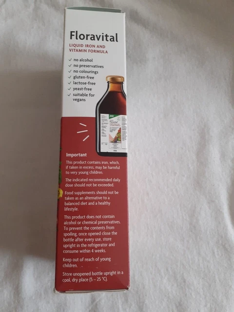 FLORADIX FLORAVITAL LIQUID Iron & Vitamin No Yeast No gluten 500 ml. BBE 11/26 £19.00 - PicClick UK