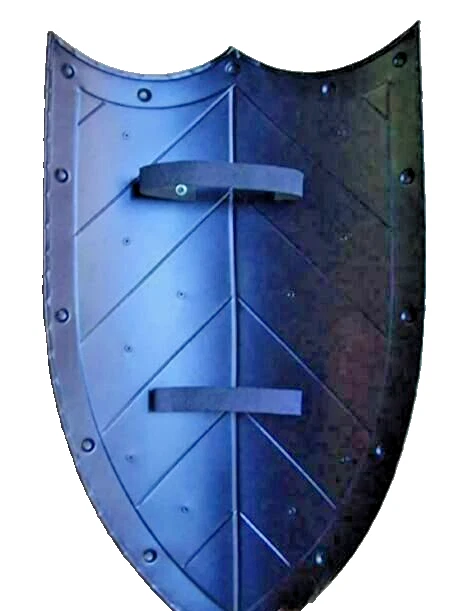 BOUCLIER CHAUFFANT MÉDIÉVAL chevalier acier 18 G armure bouclier pointu ...