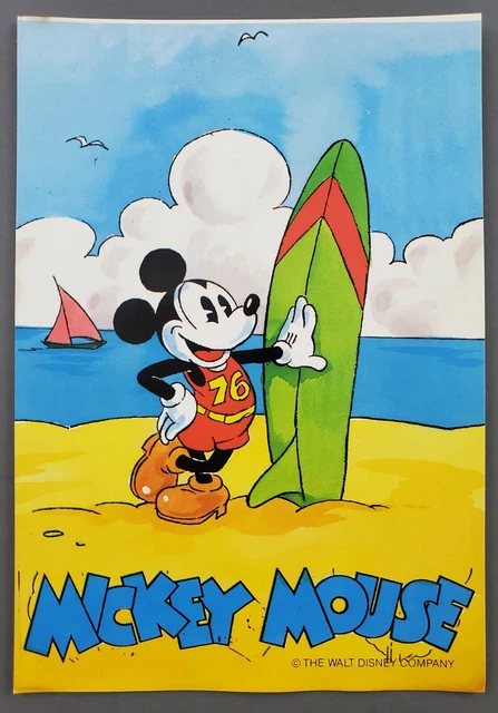 SURFER MICKEY MOUSE Comic Classico Surfboard Beach Sailboat Postcard ...