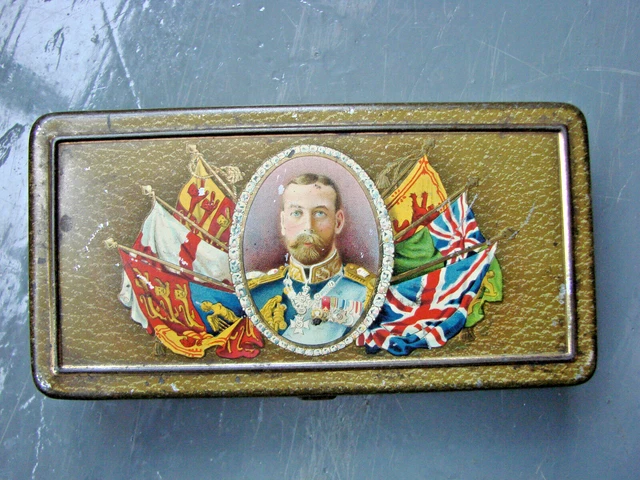 WW1 BRITISH ARMY 1915 Xmas Gift tin, Rowntrees chocolate tobacco ...