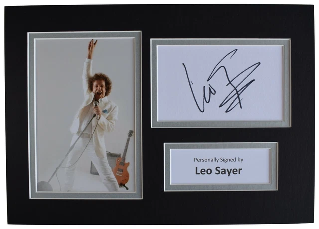 AUTOGRAPHE SIGNÉ LEO Sayer A4 affichage photo monture musique danse ...