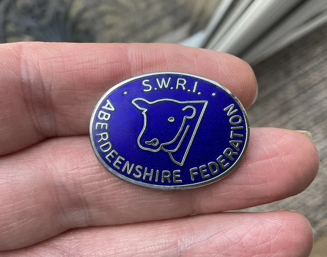 VINTAGE SCOTTISH RURAL WI Womens Institute pin Badge SWRI Aberdeenshire ...