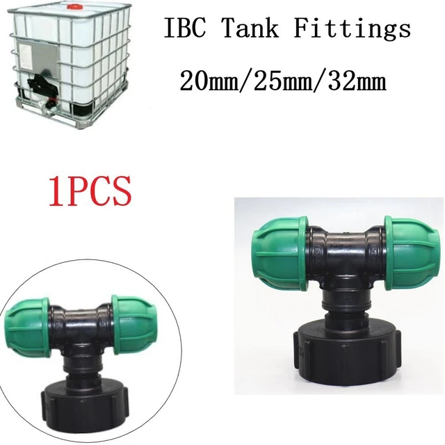 TANK ATTACHMENT IBC Adapters Threaded Connection 25mm 32mm Green And ...
