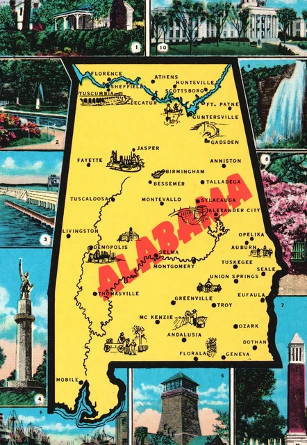 POSTCARD MAP OF Cities And Its Historical Landmarks Tourist Attractions ...