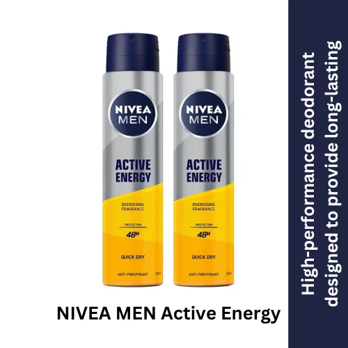 NIVEA MEN ACTIVE Energy Anti-Perspirant Deodorant Spray 250ml Pack x2 ...