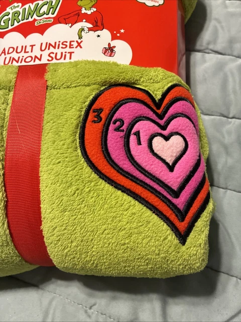 THE GRINCH UNION Suit Pajamas One Piece Costume Women Sz L/XL Christmas ...