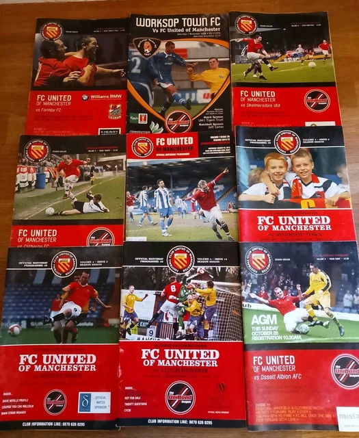 PROGRAMMES - X9 FC United Of Manchester Football Soccer Programmes ...