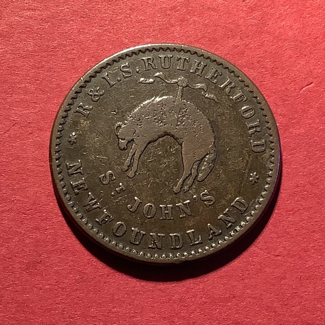 ST JOHN'S NEWFOUNDLAND Canada R & I S Rutherford Halfpenny Token 1841 ...