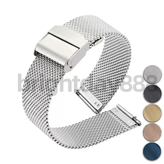 10MM-24MM QUICK RELEASE Milanese Mesh Watch Band Stainless Steel Watch ...