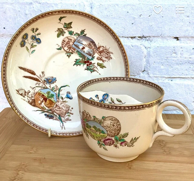 ANTIQUE C.1880 J.F.W Seasons Staffordshire Pottery James F Wileman £20. ...