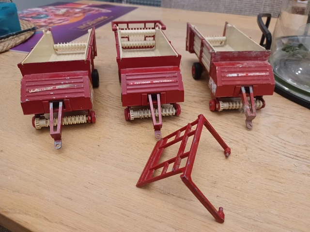 3 BRITAINS FARM Pottinger Erntewagen Loader Wagons For Spares! 1/32 ...