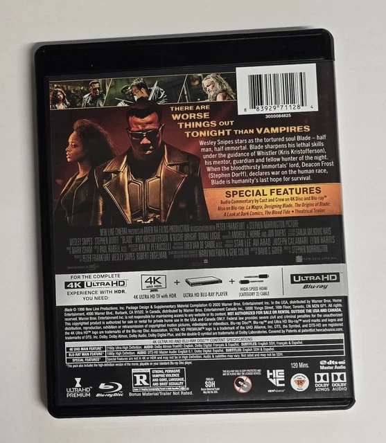 BLADE (1998) 4K UHD Blu-ray Brand New Opened Condition Wesley Snipes ...