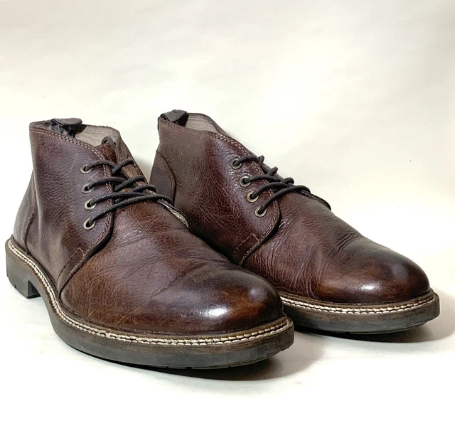 NEXT BROWN MEN’S Leather Lace Up Chucker Oxford Boots Leather Lining UK ...