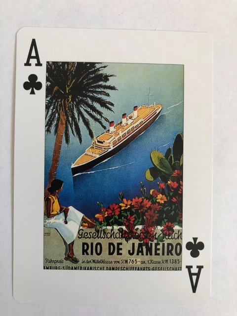 RIO DE JANEIRO Lady Retro Poster Cunard Ocean Cruise Line Ship Swap ...