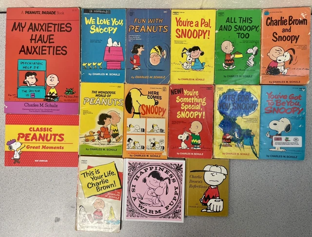 PEANUTS: CHARLIE BROWN & Snoopy book collection 15 vtg titles, "Warm ...