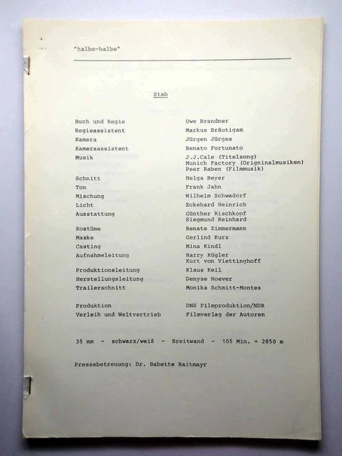 HALBE HALBE - Hans Peter Hallwachs, Kai Fischer, Gerhard Olschewski ...