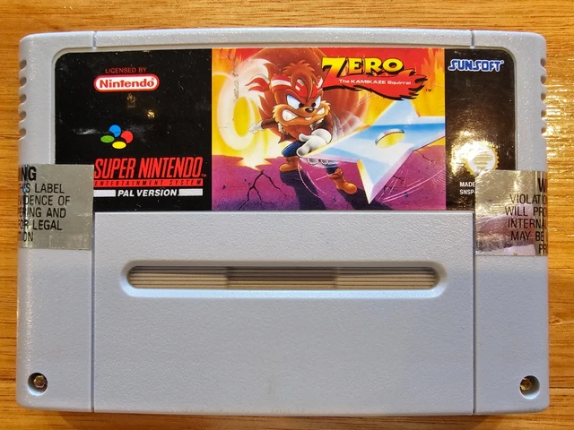 RARE ZERO THE kamikaze squirrel GC Super Nintendo SNES PAL -TESTED ...