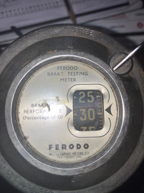 COLLECTABLE 1960'S Ferodo - Tapley Brake Test Meter Complete with ...