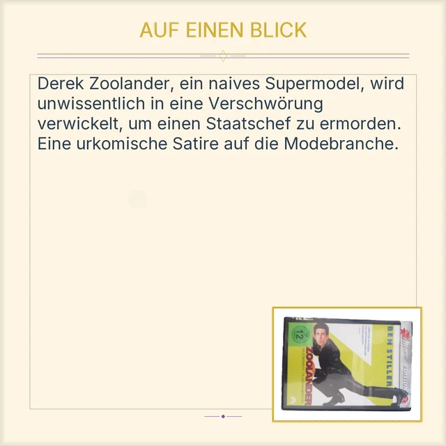 ZOOLANDER DVD KOMÖDIE Ben Stiller Satire Modebranche FSK 12 Deutsch EUR ...