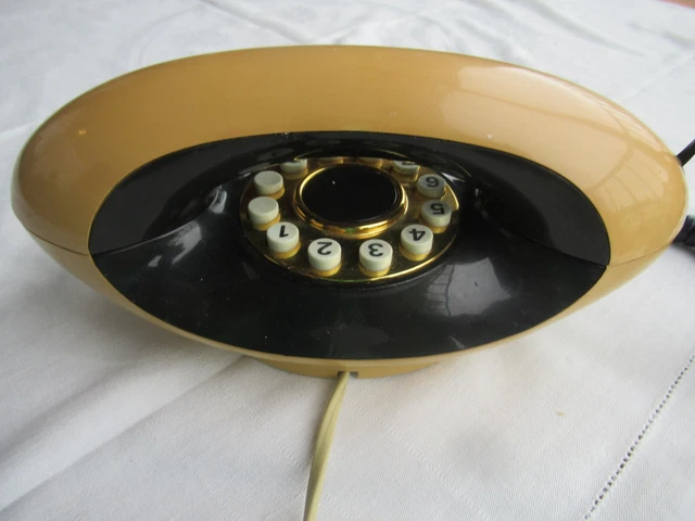 ATC GENIE TELEPHONE Black/almond c. 1982 retro american £16.15 ...