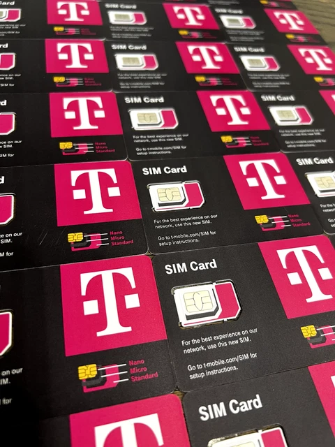 LOT OF 10 - T-Mobile 4G 5G LTE NEW Sim Card Tmobile TRIPLE CUT. STD ...
