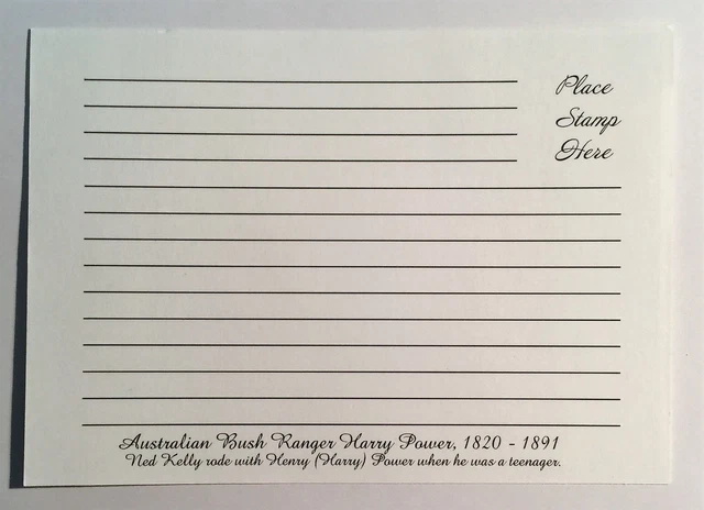 HARRY POWER, OLD "Ned Kelly's Mentor" from Orig sketch, Post Card. Bush ...