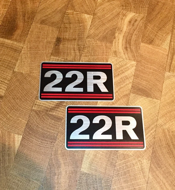 2PC GENUINE TOYOTA 22R Engine Name Plate Decal Sticker 4Runner Pickup ...