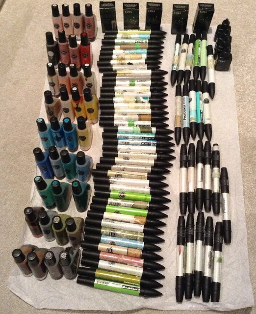 62 LETRASET TRIA Pantone Markers And Ink Bottles £52.00 - PicClick UK