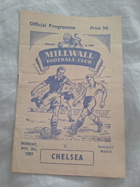 MILLWALL V CHELSEA Floodlit Friendly 1953 £34.99 - PicClick UK